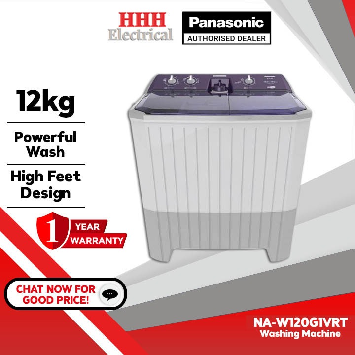 Panasonic 12kg Twin Tub Washing Machine NA-W120G1VRT Mesin Basuh with ...