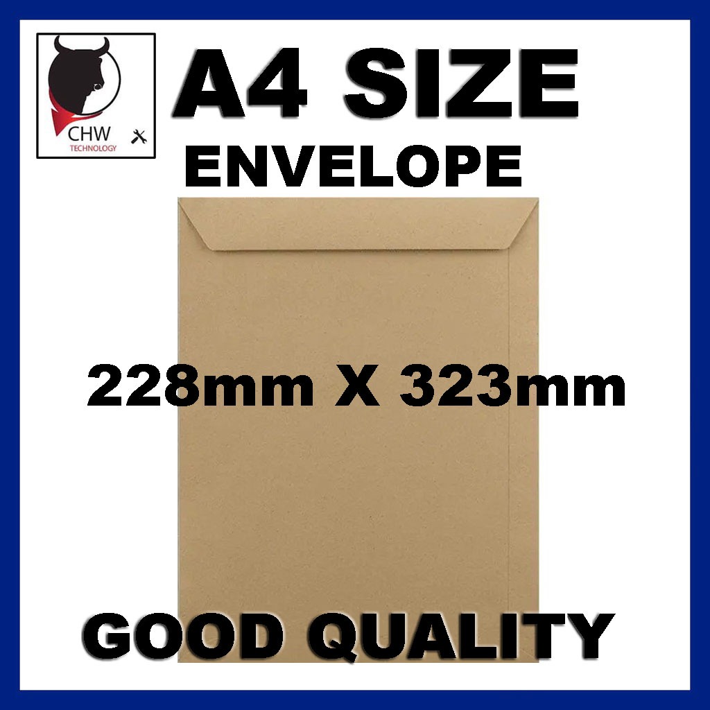 A4 SIZE BROWN / WHITE DOCUMENT ENVELOPE 9"X12.75" (228mm X 323mm ...