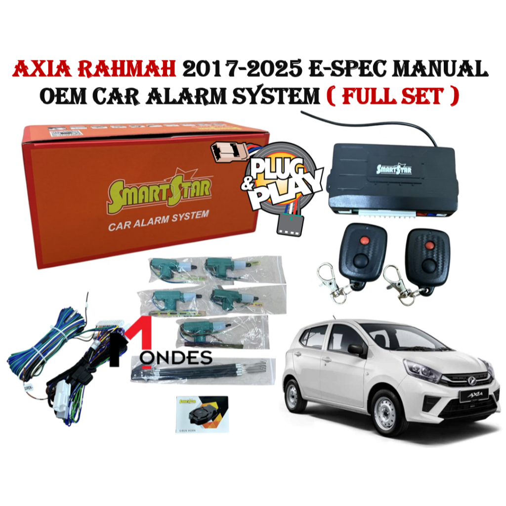 FULL SET AXIA RAHMAH 2017-2025 E-SPEC (MANUAL) OEM CAR ALARM SYSTEM ...