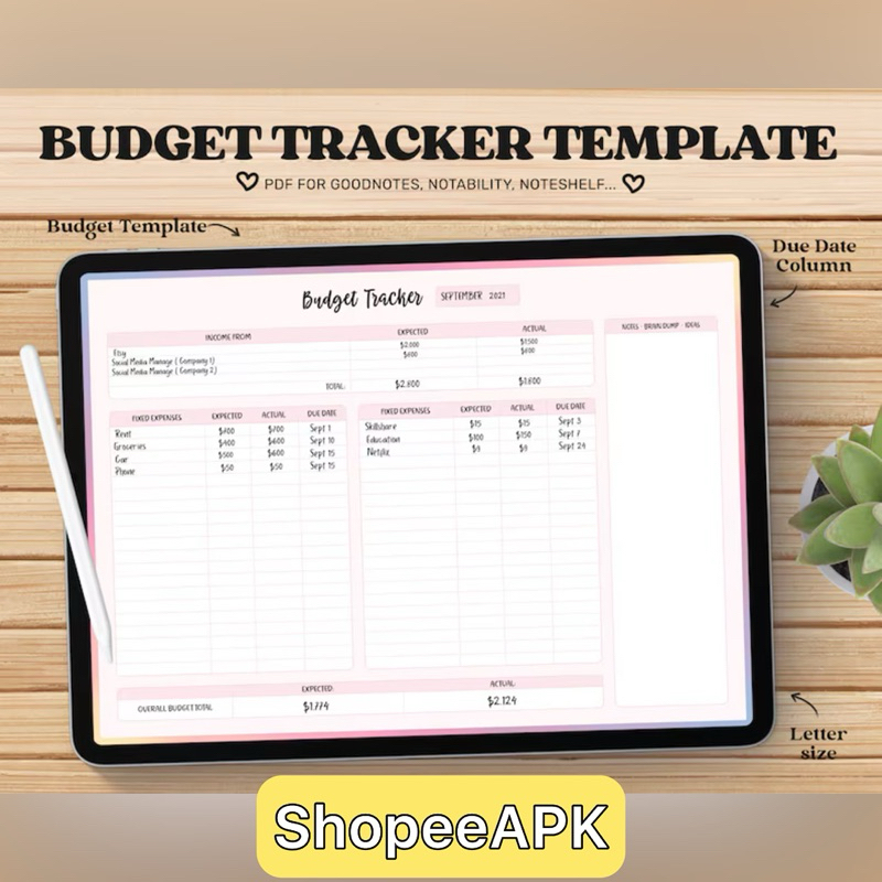 Digital Budget Planner Goodnotes Template | Digital Financial Planner ...