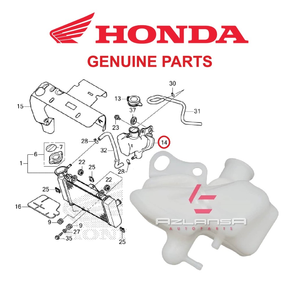 Tank Radiator Reserve ( 19110-K56-V50 ) RS-X V1 V2 💯 Honda Original ...