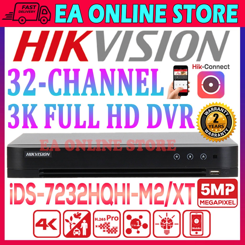 HIK HIKVISION 32 CHANNEL 5.0MP 1920P CCTV DVR 2 HDD SLOT iDS-7232HQHI ...