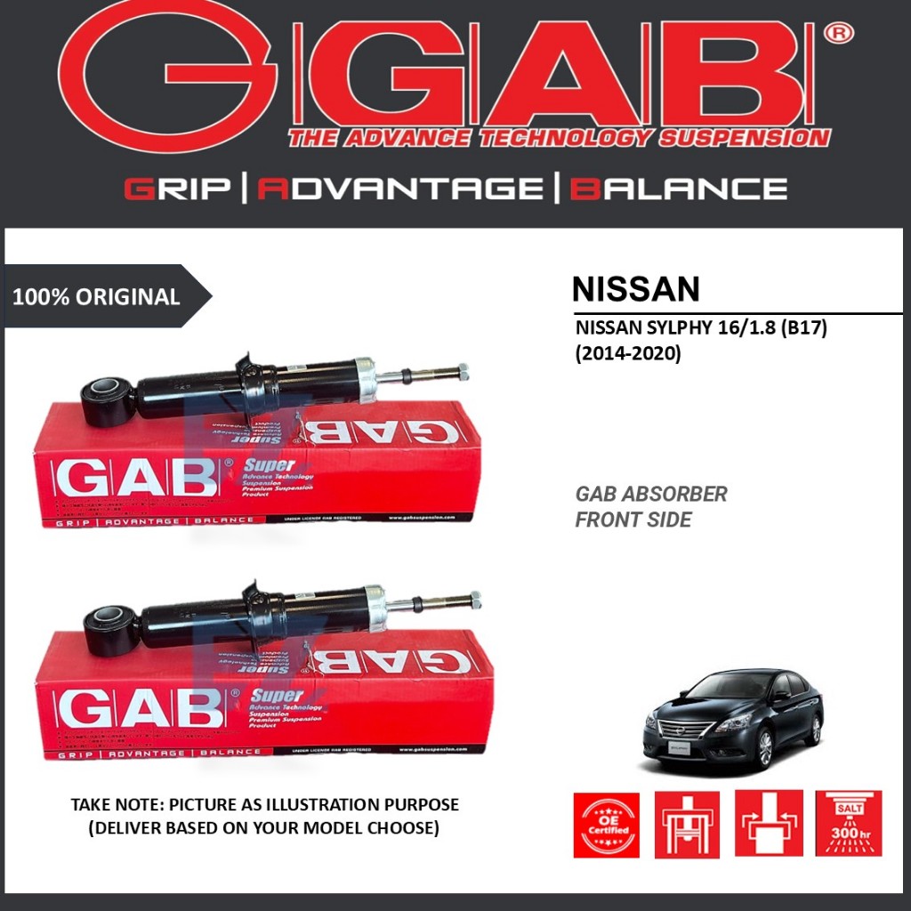 ORI GAB FRONT / REAR ABSORBER - NISSAN SYLPHY 16/1.8 (B17) (2014-2020 ...