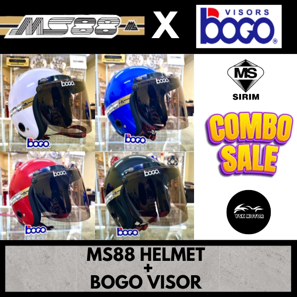 ORIGINAL MS88 HELMET STANDARD SAIZ DAN BOGO VISOR ORIGINAL KOMBO SET ...