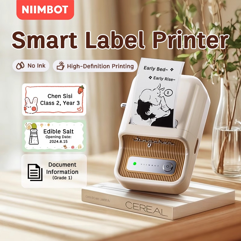 NIIMBOT B21/B1 Label Printer Wireless Bluetooth Thermal Label Tape Roll ...