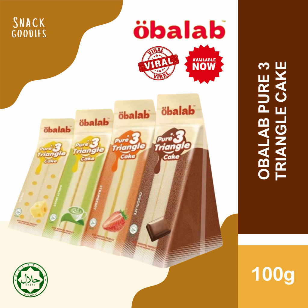 VIRAL CAKE !!! Obalab Pure 3 Triangle Cake Halal 100g *READY STOCK ...