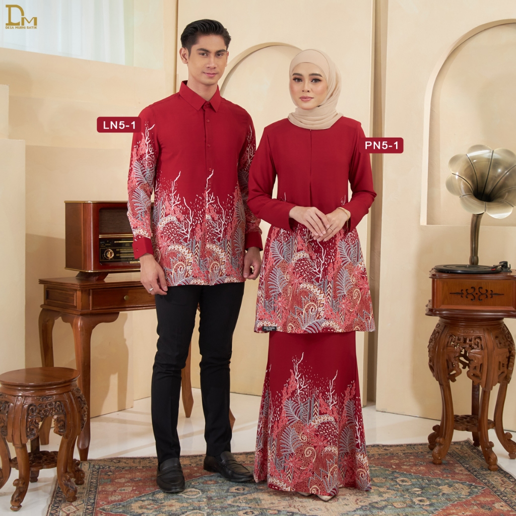 Desa Murni Batik - Baju Sedondon Kurung Batik Alana & Kemeja Batik DM 7 ...