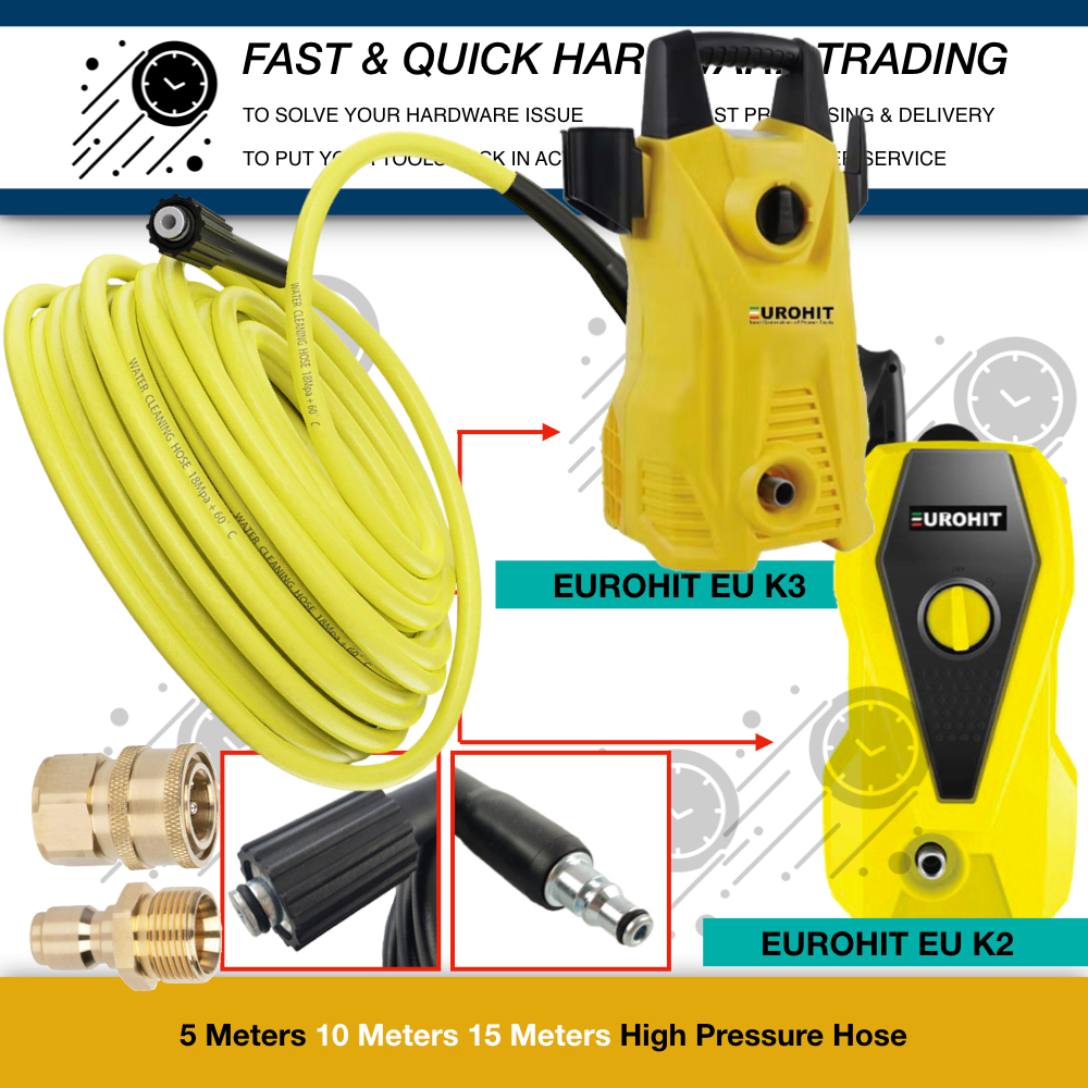5M 10M 15M EXTEND PVC HOSE Eurohit EU.K2 EXTRA WaterJet Sprayer High Pressure Cleaner Washer EU ...