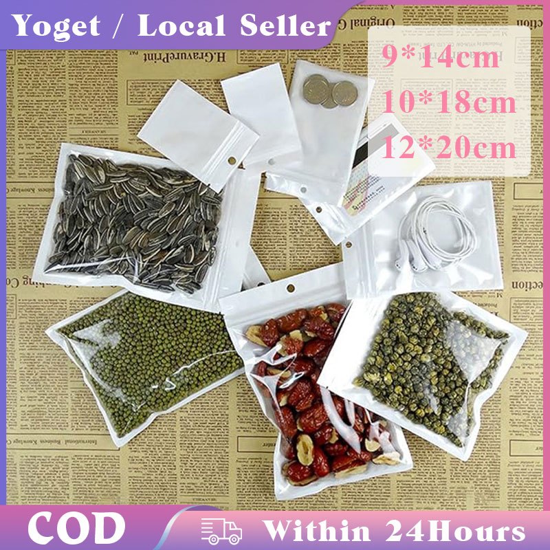 100pcs Semi-Transparent Ziplock Bags / Self-Sealing Bag / Reusable ...