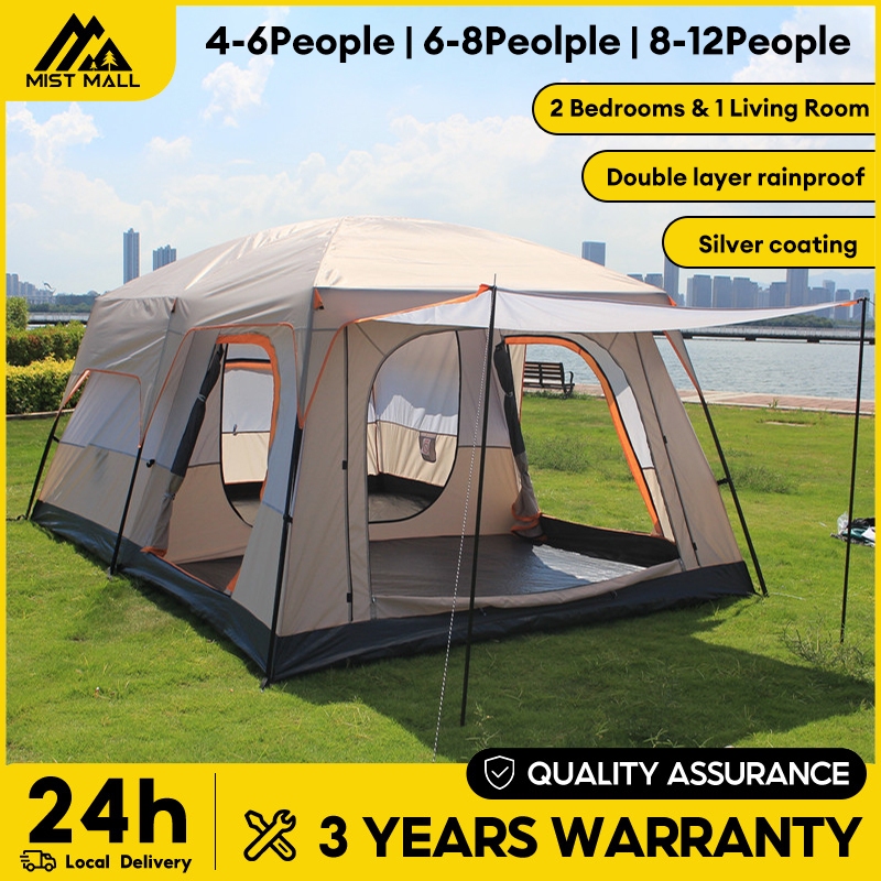 Khemah Quality Large Family Tent 8-12 Person Khemah Camping Tent UV ...