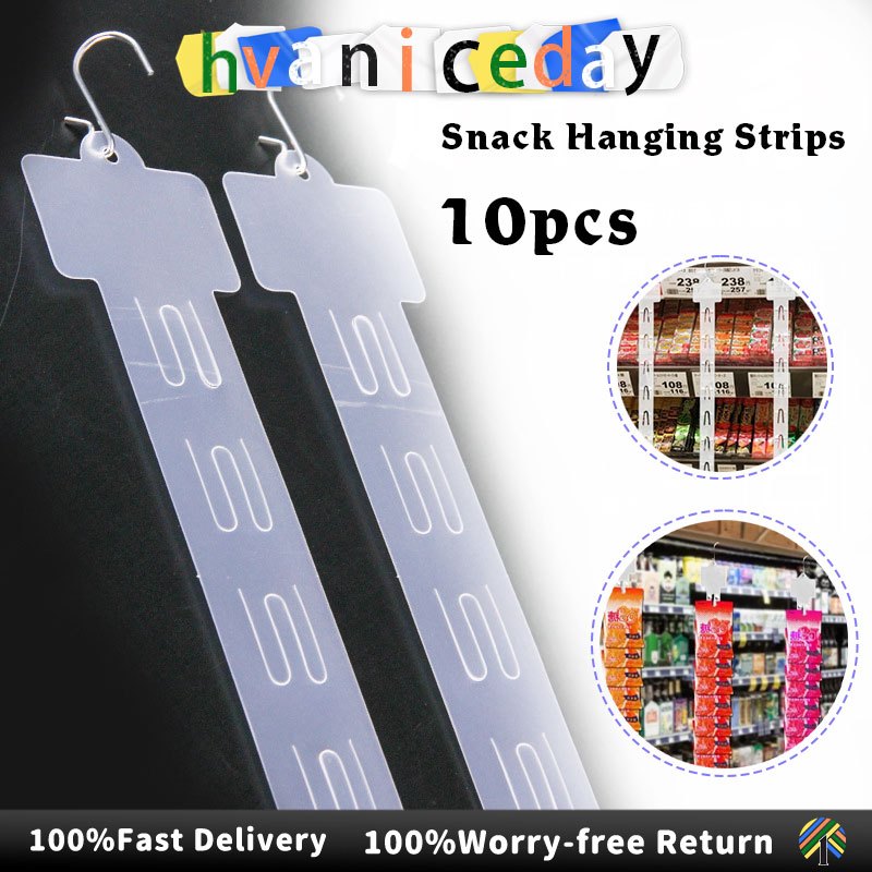 10 PCS Station Hanging Merchandise Strips Plastic Snack Hanging Strips ...