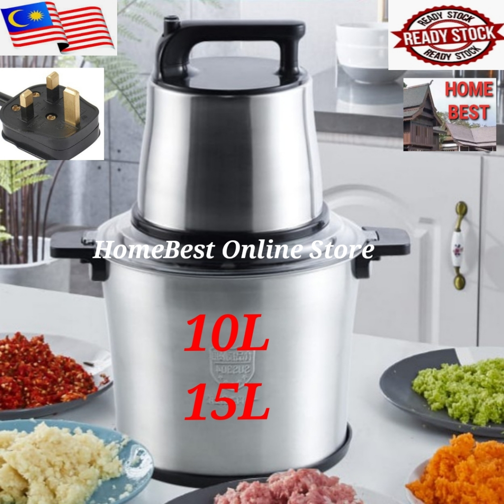 10L /15L Big Capacity Heavy Duty Blender Grinder Meat Mincer-Pengisar ...