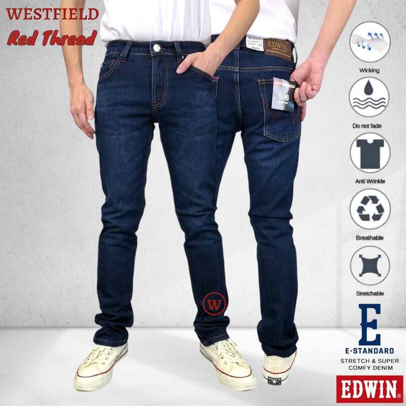 🔥Red Thread🔥 EDWIN® E-Standard® Men’s 506 New Vintage Stretchable Slim Fit Jeans ( 7506 2810 ...
