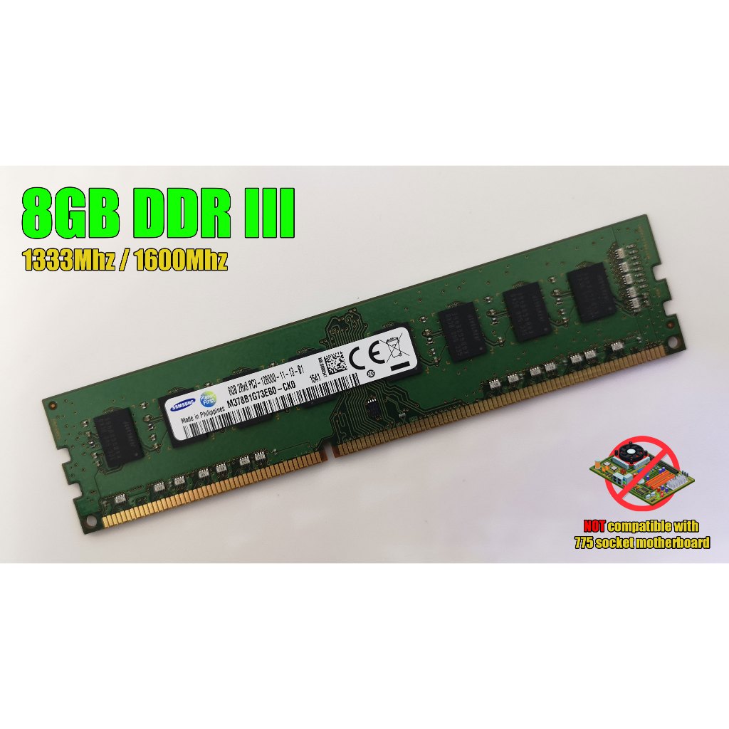 Kingston/Transcend Brand RAM 8GB DDR3 1333Mhz / 1600Mhz Unbuffered U ...
