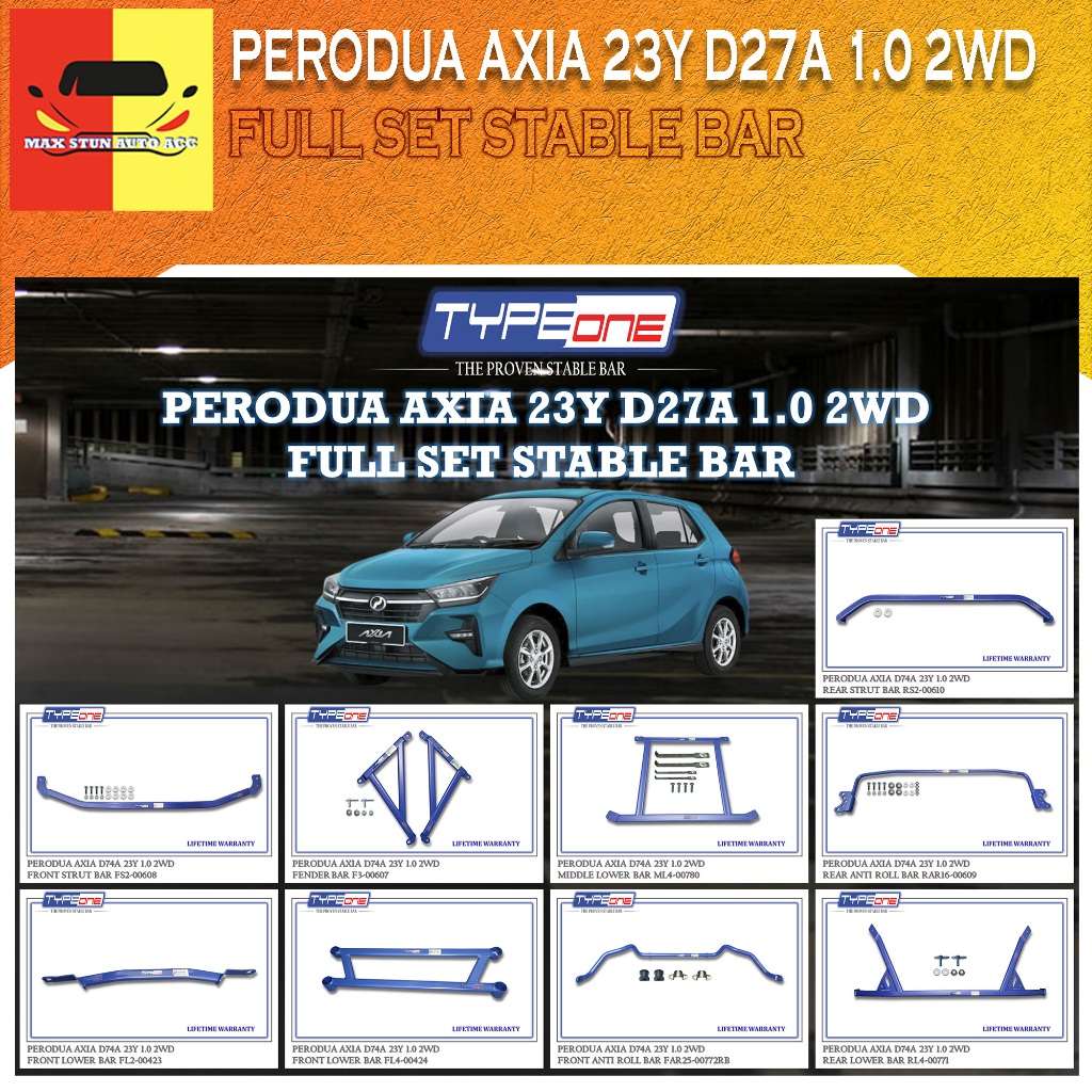 TYPE ONE 100% ORIGINAL PERODUA AXIA 23Y D27A 1.0 2WD FULLSET STABLE BAR ...