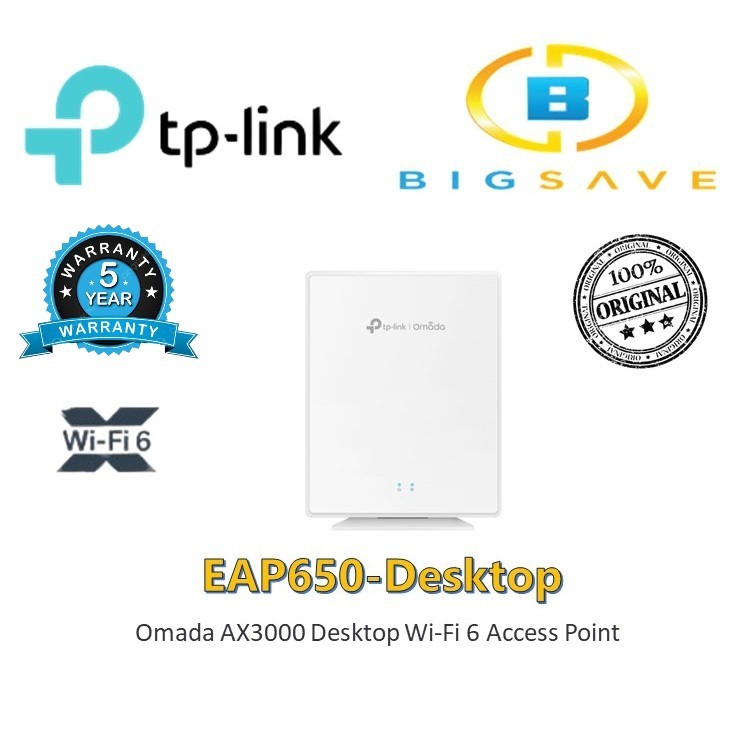 TP-LINK EAP650-DESKTOP OMADA AX3000 DESKTOP WI-FI 6 ACCESS POINT ...