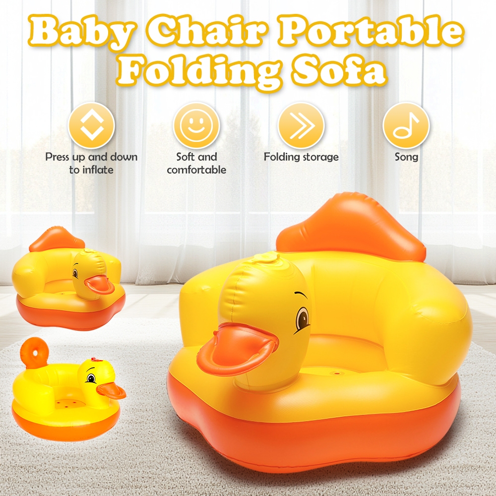 Cute Duck Baby Inflatable Chair with Plate Soft Chair Seat PVC Music ...
