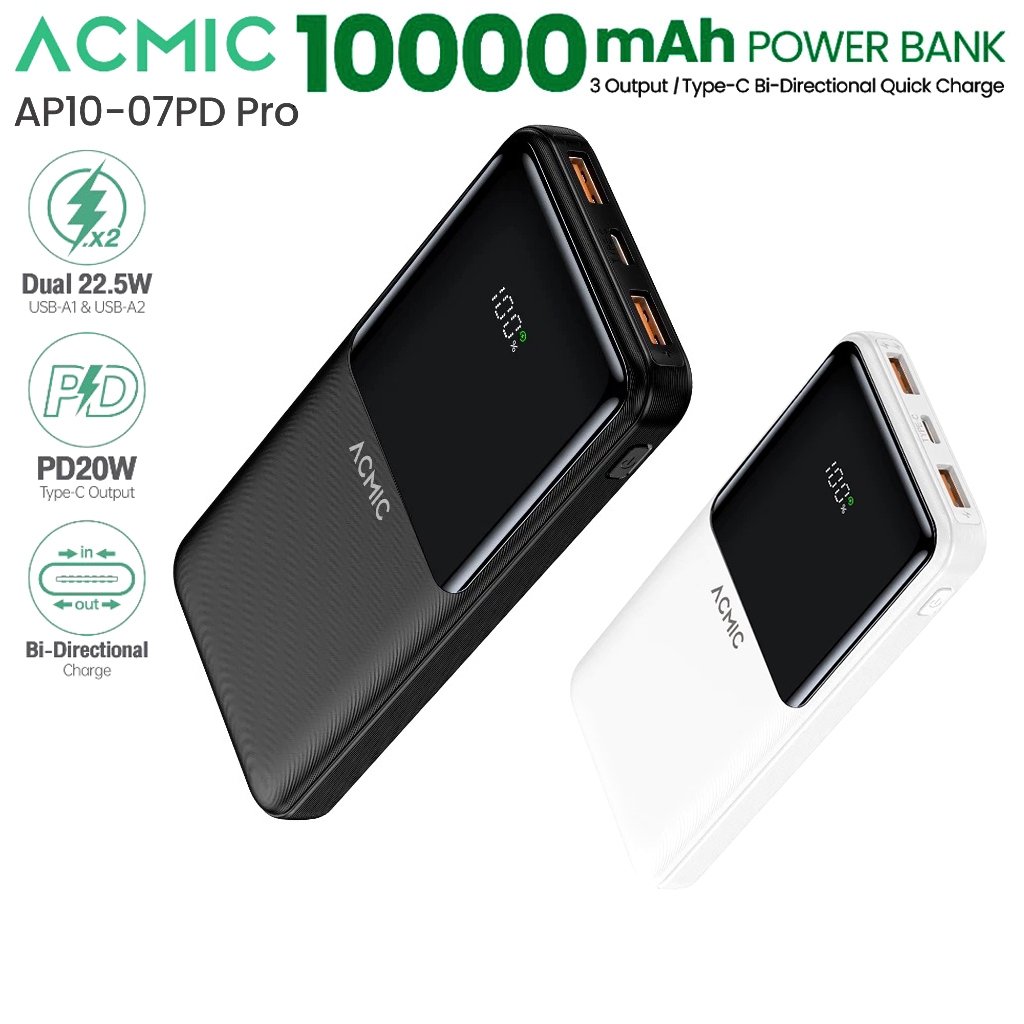 ACMIC AP10-07PD PRO Powerbank 10000mAh Fast Charging Power Bank PD20W ...