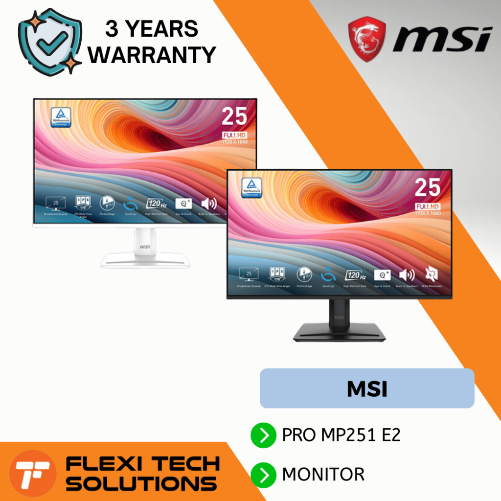 Flexi Tech MSI PRO MP251W E2 Business Monitor - Black & White | Shopee ...