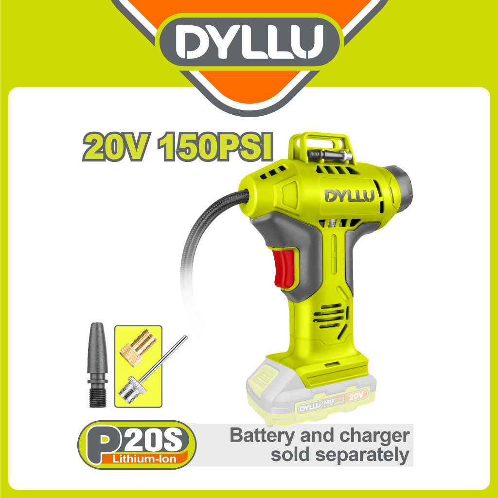 DYLLU Cordless auto air compressor 20V With 3Pcs adaptors DTLN2520 ...