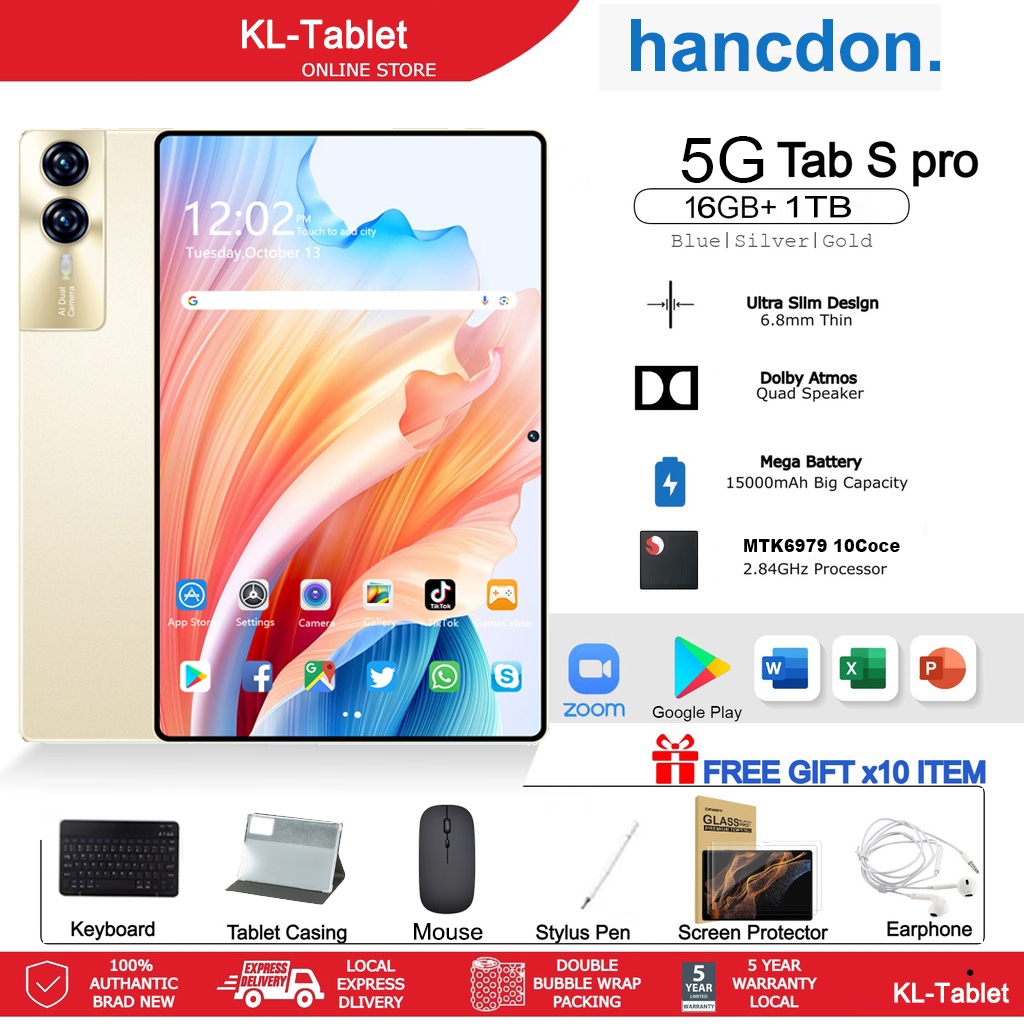 Galaxy S12 Tablet 11.8Inch 16GB+1TB Tablet Dual SIM 5G+WIFI6 15000mAh ...