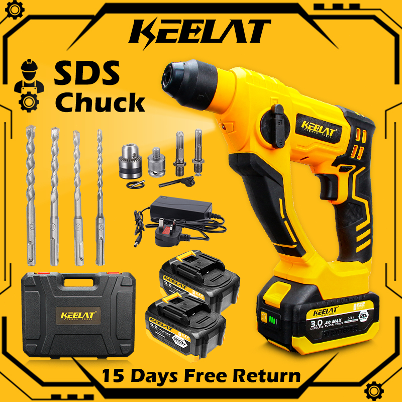 Keelat 3 Model Cordless Professional Electric Rotary Impact Hammer ...