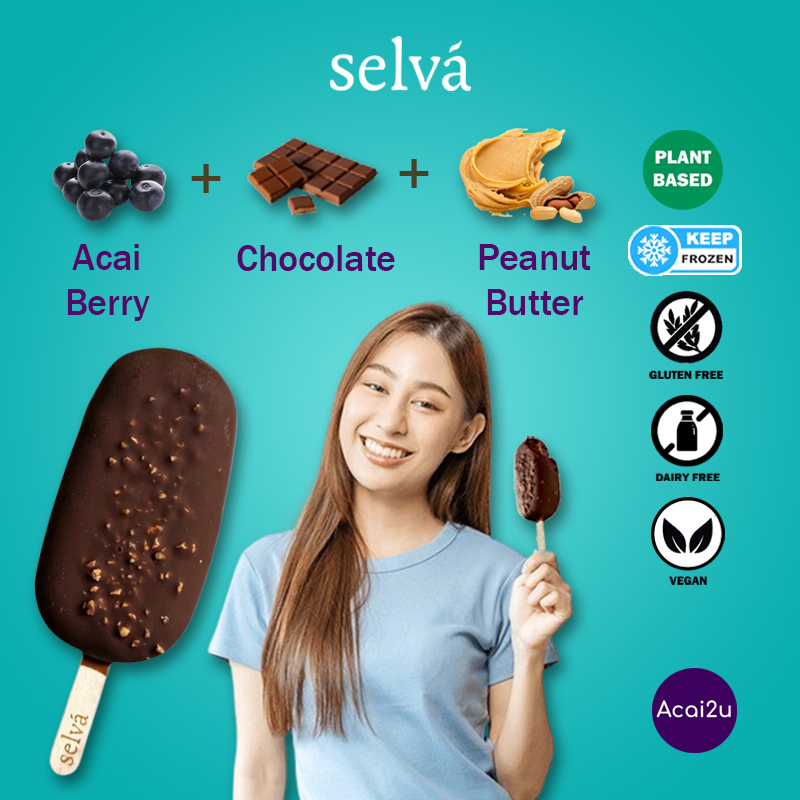 Selva Pops Organic Acai Amazin' Graze Peanut Butter coated in Dark ...