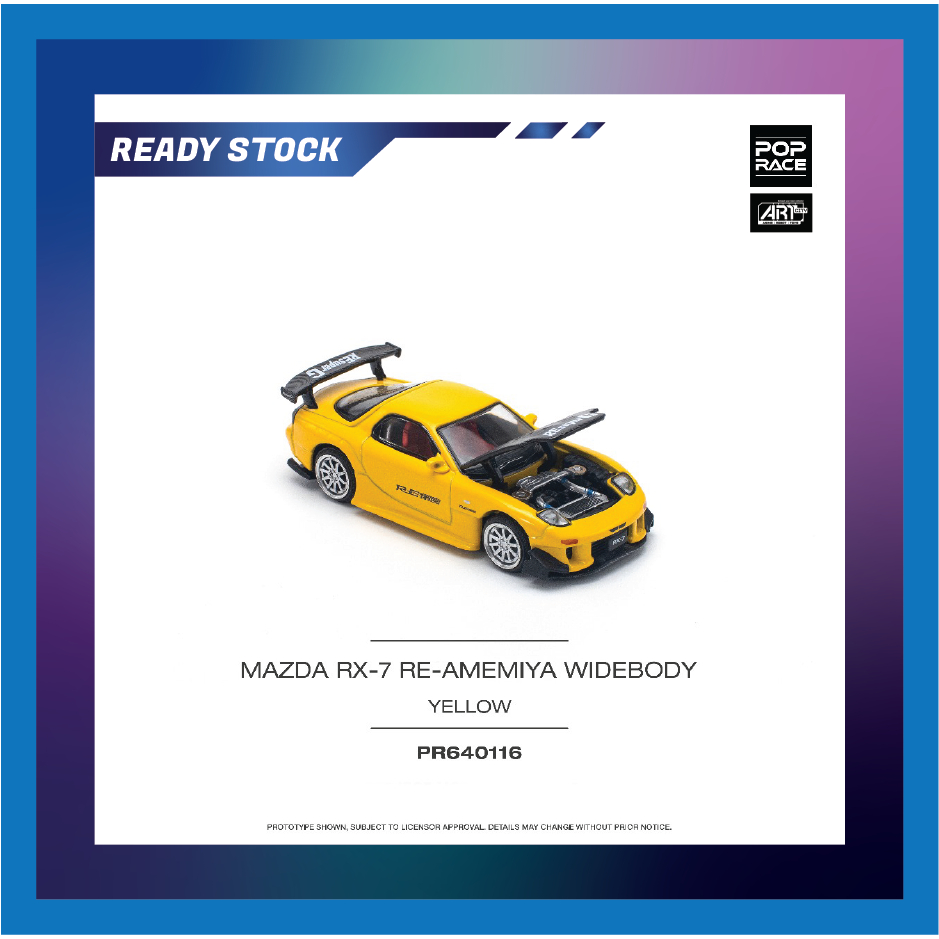 (READY STOCK) Pop Race - PR640116 - Mazda RX-7 (FD3S) Re-Amemiya Widebody Yellow | Shopee Malaysia