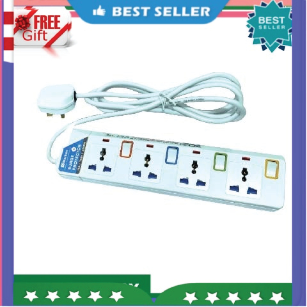 5 GANG MARKEN Extension Power Strip with Surge Protector Multi Switch ...