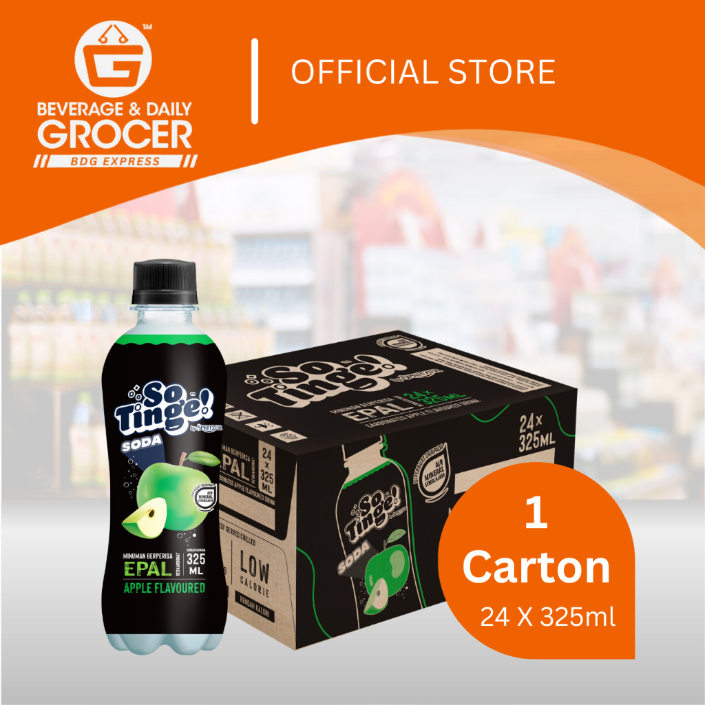 Spritzer So Tinge Carbonated Flavour Drink Shrink Wrap - Apple ( 24 x ...