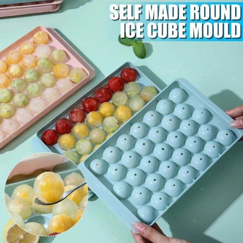 33 Holes Ice Ball Tray Ice Cube Maker Round Ice Mould Baby Food Mold ...