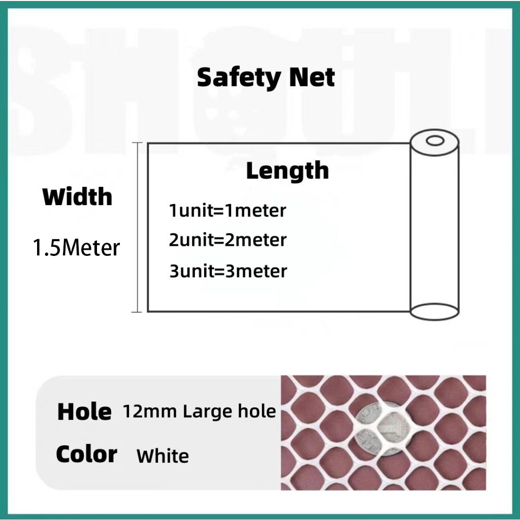Jaring Pagar/Plastic Safety Net/Balcony Railing Protection/Cat Fence ...