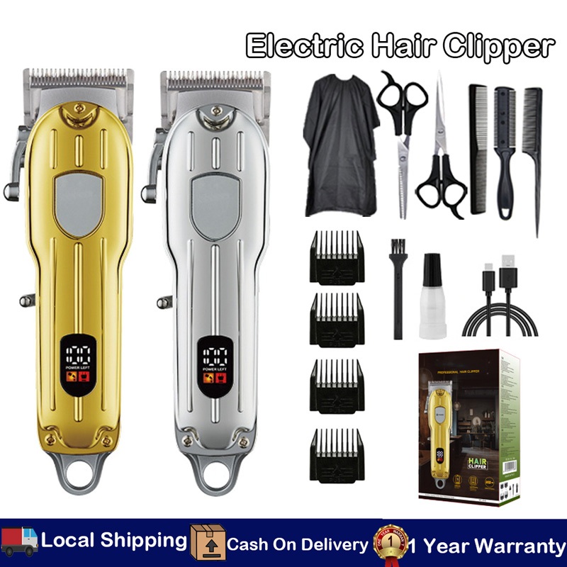 mesin rambut Professional Hair Clipper Rechargeable Hair Cutter Machine Cordless Barber Hair ...