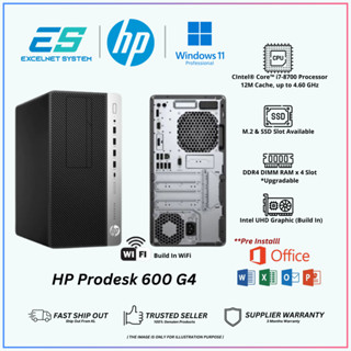 HP Prodesk 600 G4 MT Desktop i7 8th Gen PC & NEW M.2 NVMe Storage (5 ...