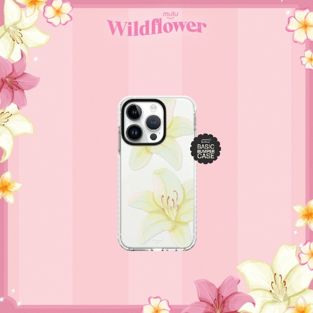 White Asiatic - Wildflower by Mutu Case (Powered by Basic Bumper) Compatible with iP16PROMAX ...