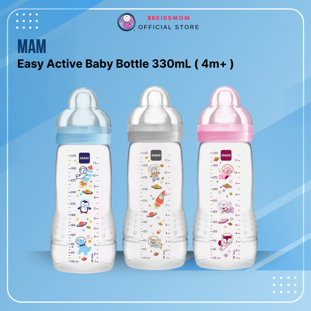 MAM Easy Active Baby Bottle 11oz/330mL Single Pack With Fast Flow Teat ...