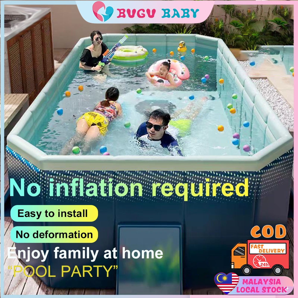 New Folding Pool Non Inflatable Durable Family Foldable Swimming Pool ...