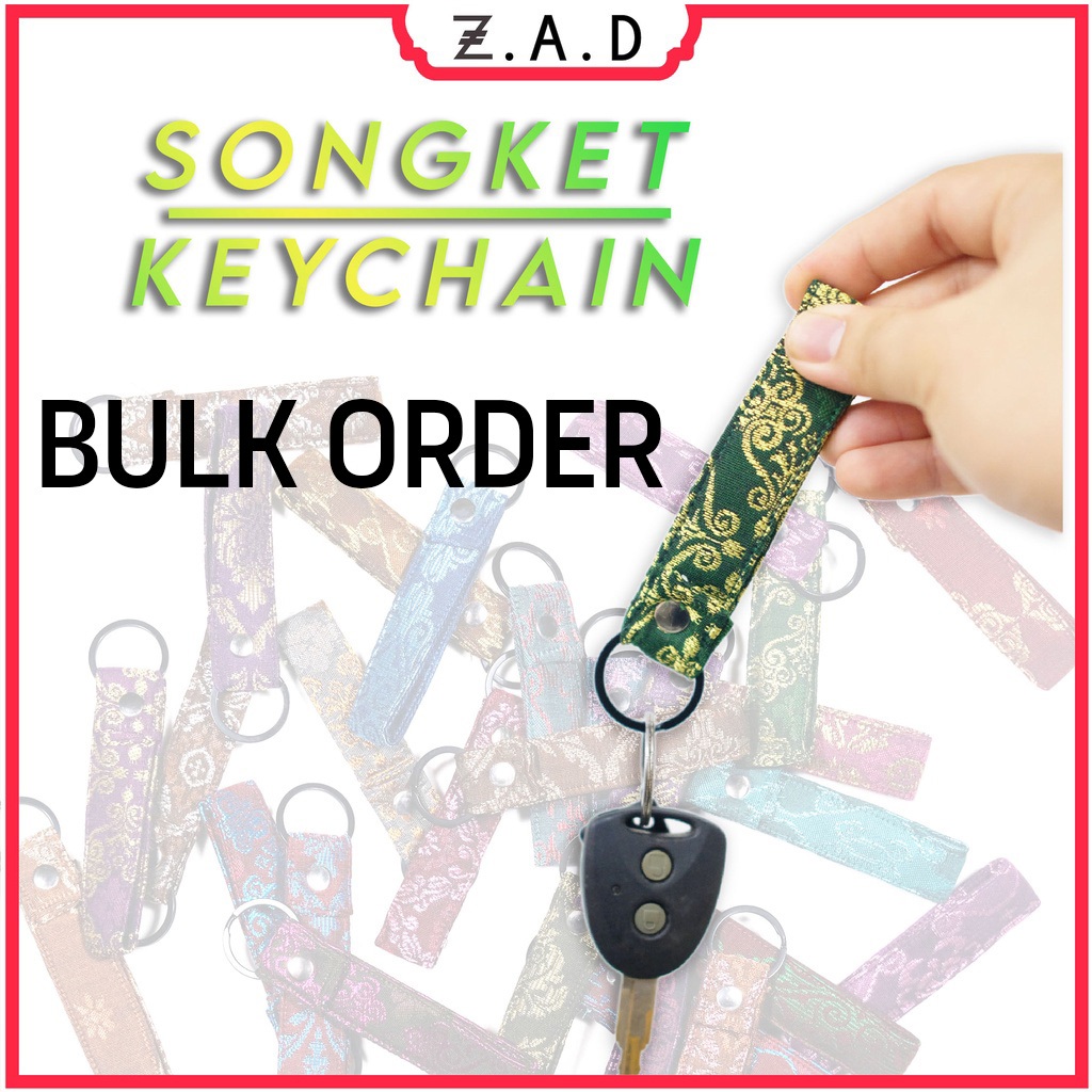 [Bulk Order ]Keychain Malay Songket Split Ring Souvenir Tourist Door ...