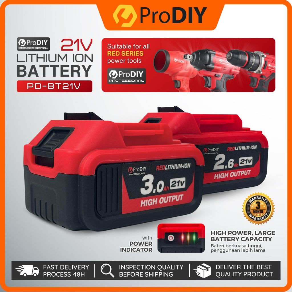 1pcs PRODIY 21V Rechargeable Lithium Ion Battery for Impact Wrench Battery Only 4.0Ah 5.0Ah (for ...