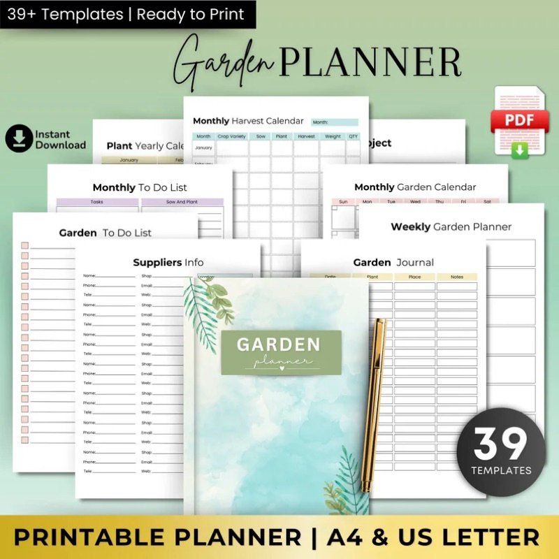 Gardening Planner - Printable PDF, Garden Journal, Plant Care Tracker ...