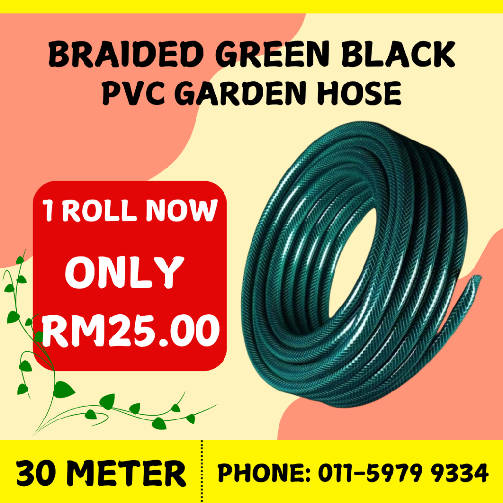 🔥RM25.00 ONLY🔥Heavy Duty 2.5MM Reinforced PVC Flexible Garden Hose PVC ...