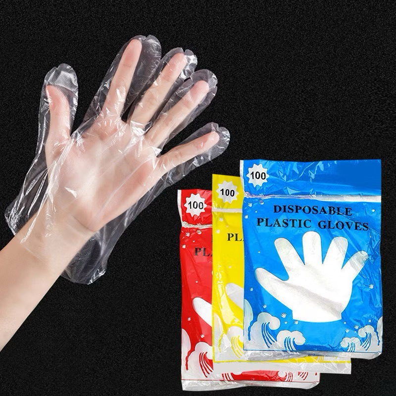 Package 100 Count Disposable Poly Plastic Gloves | Shopee Malaysia