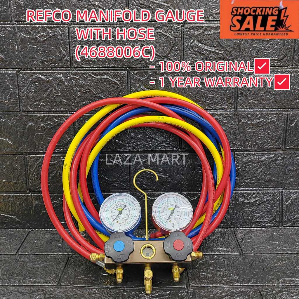 [REFCO BM2-6-DS-CLIM32-CCL-60 R22/R32/410A MANIFOLD SET C/W (4688006C)]TOOLS FOR HVACR FREE 4PCS ...