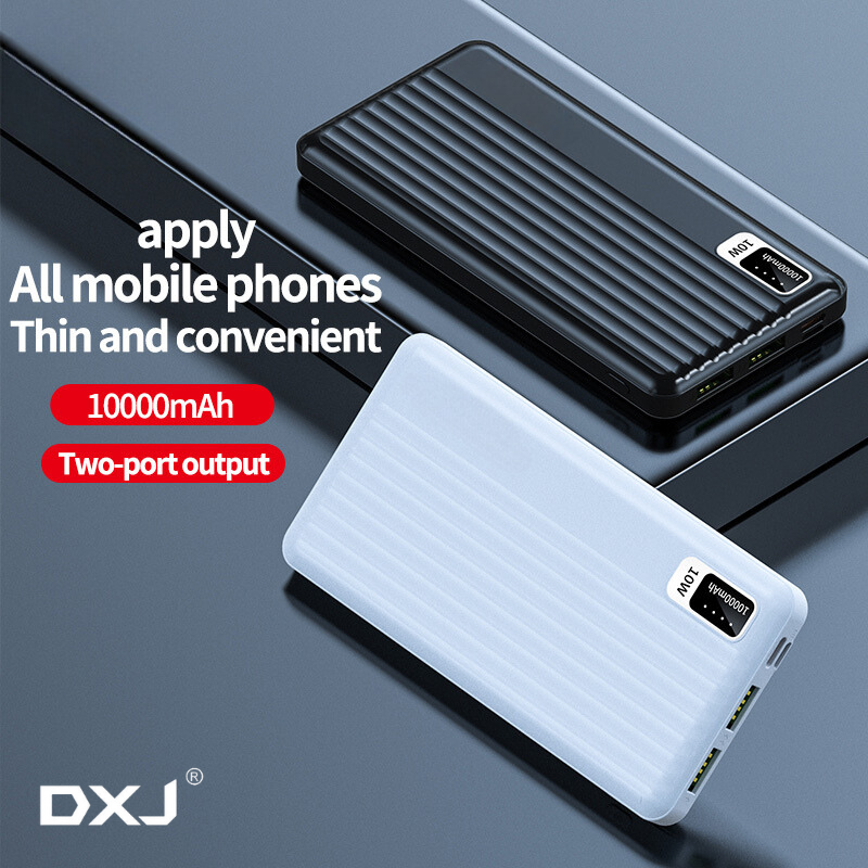 DXJ 10000mAh Powerbank Slim And Tiny Power Bank Li-polymer Fast Charging Type-C Input Dual ...