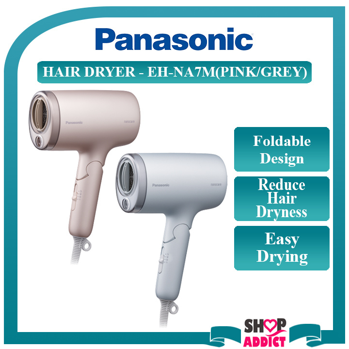 Panasonic Nanocare Hair Dryer EH-NA7M(pink) / EH-NA7M(gray) Pengering Rambut with High Moisture ...