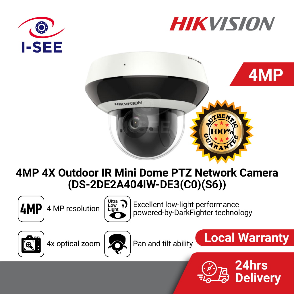 [Authenthic] Hikvision 4MP 4X Outdoor IR Mini Dome PTZ Network Camera ...