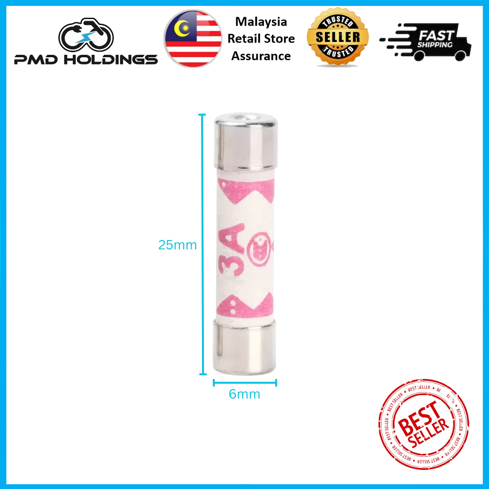 Dissmann 3A UK Plug Top Ceramic Fuse Lead Free 3 Amps BS1362 Domestic ...