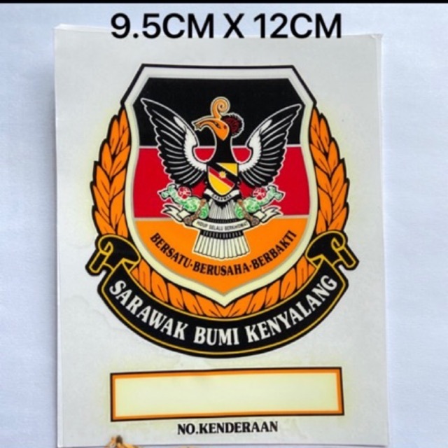 SARAWAK STATE LAMBANG LOGO BADGE COAT OF ARMS CAR STICKER WINDSHIELD ...