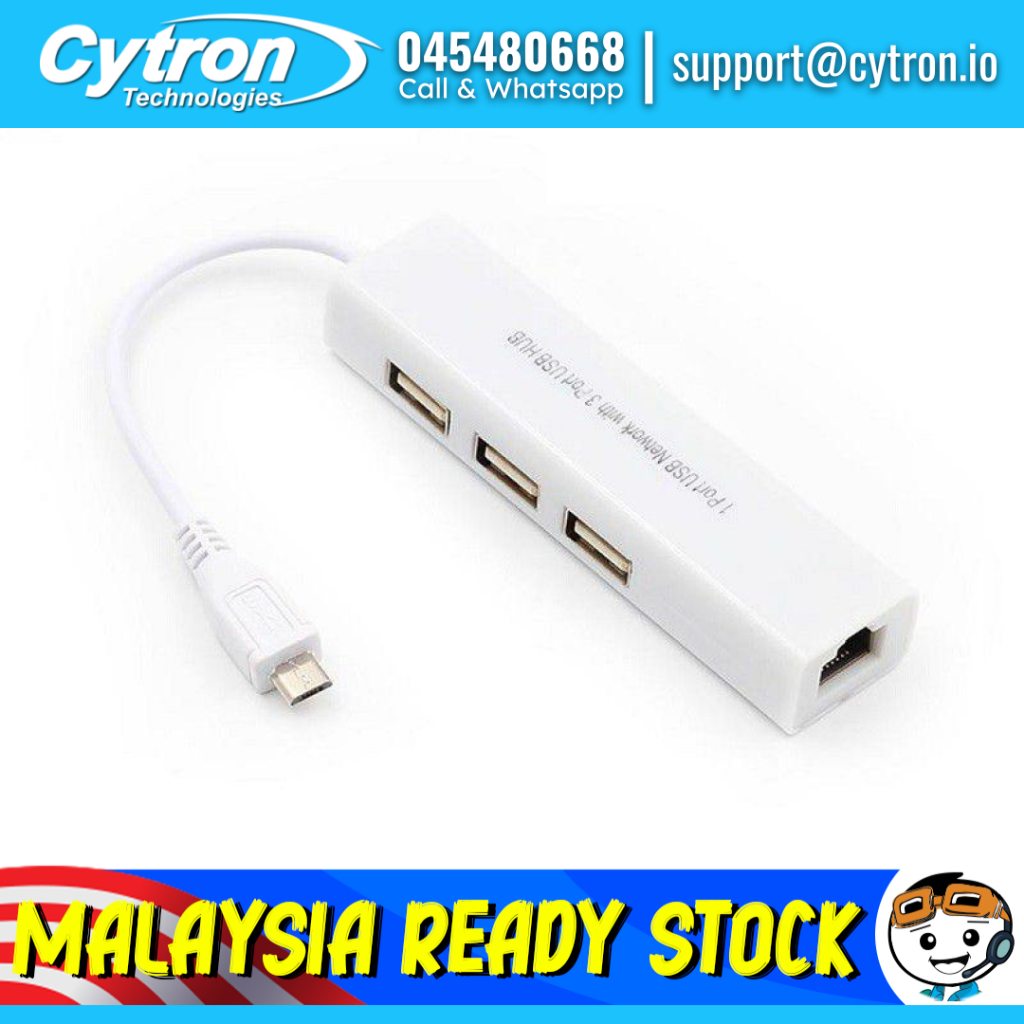 RPi Zero microB OTG to USB and Ethernet Hub | Shopee Malaysia