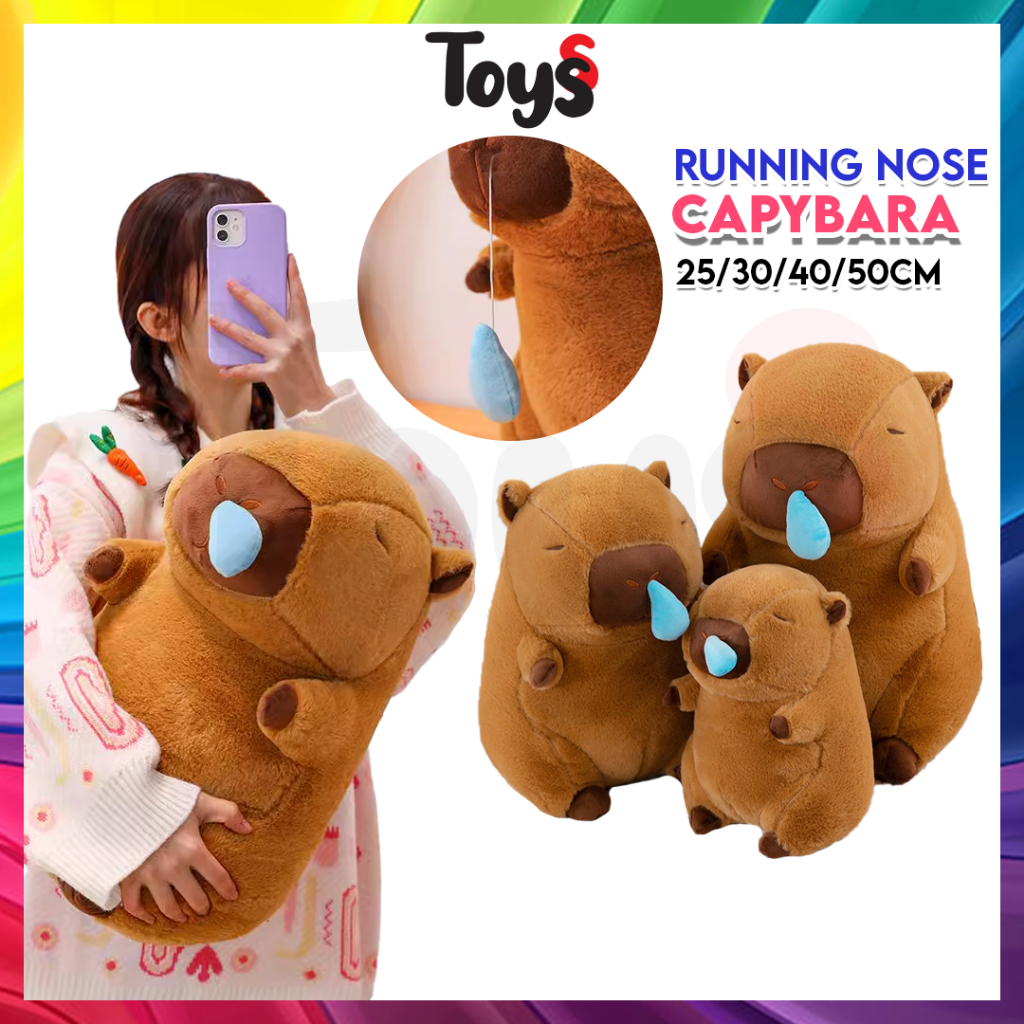 🍊Toyss Running Nose Capybara Plushie Patung Capybara Capibala Capybara ...
